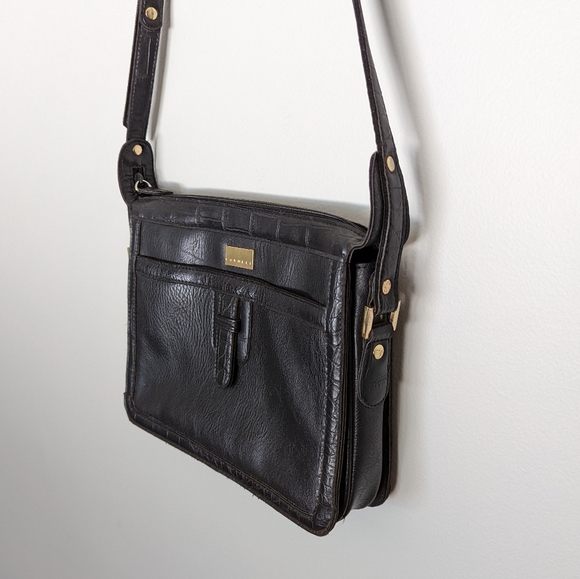 Cornell | Bags | Vintage Cornell Crossbody Bag Purse Black Pu Leather ...